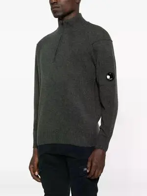 C.P. COMPANY Half-zip Wool Sweater - Brown