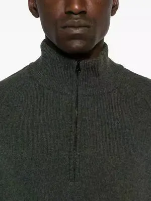 C.P. COMPANY Half-zip Wool Sweater - Brown