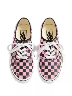 Valentino Garavani X Vans Low-top Fabric Sneakers With Vlogo Checkerboard Print - Pink