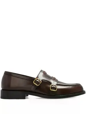 Marni Embroidered-logo Leather Loafers