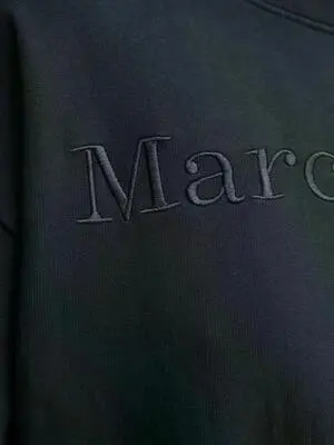 Marc O'polo Logo-embroidered Relaxed-fit Sweatshirt - Black
