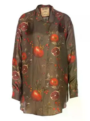 UMA WANG Pomegranate Print Buttoned Top