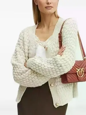 SILVIAN HEACH Textured Knit Button-down Cardigan