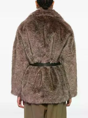 P.a.r.o.s.h Belted Faux Fur Jacket