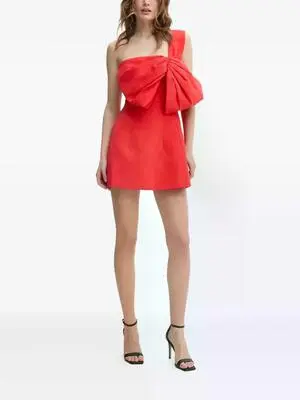 Bardot Bow-detail One-shoulder Mini Dress