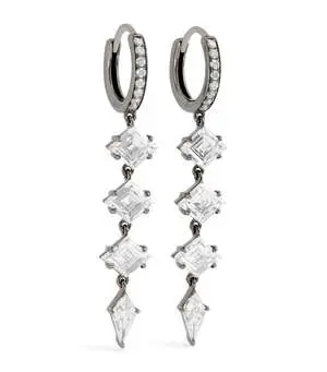 Eva Fehren Rattlesnake Boa Diamond Earrings - Black