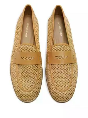 ANDREA GOMEZ Woven Penny Loafers
