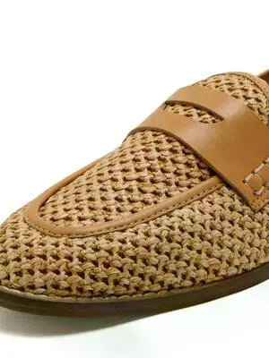 ANDREA GOMEZ Woven Penny Loafers