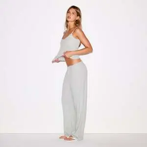SKIMS Heavy Pointelle Straight Leg Pant - Light Heather Grey