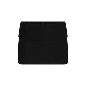SKIMS Cotton Fleece Foldover Mini Skirt - Onyx