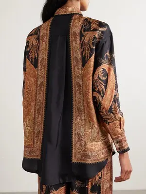 Zimmermann Paisley-print Silk Shirt - Black