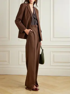 Gucci Wool-blend Wide-leg Pants With Slit Cuff