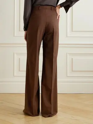 Gucci Wool-blend Wide-leg Pants With Slit Cuff