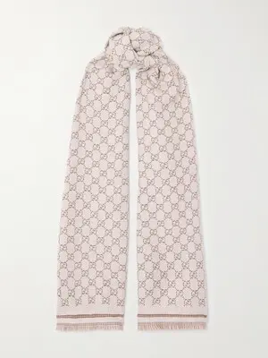 Gucci Wool-jacquard Scarf - Ivory