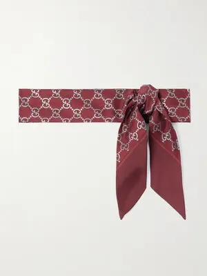 Gucci Printed Silk-twill Scarf - Burgundy