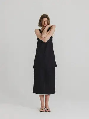 ALAS Silk Cotton Tank Top - Black