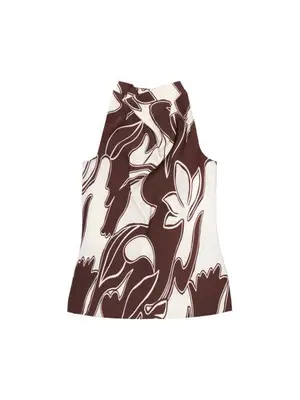 RO&ZO Swirl Print Drape Top
