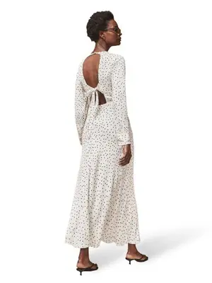 RO&ZO Polka Dot Tie Back Midi Dress