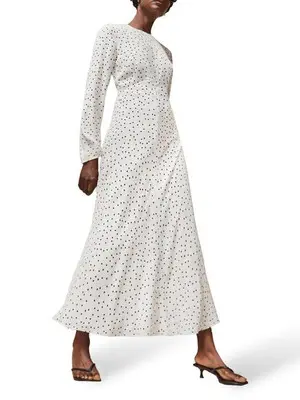 RO&ZO Polka Dot Tie Back Midi Dress