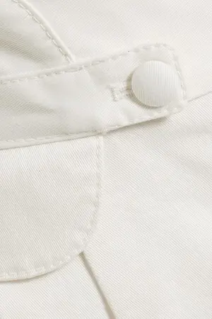 Red Valentino Pleated Cotton-blend Twill Shorts - White