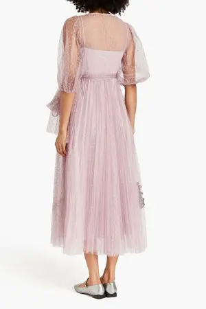 Red Valentino Point D'esprit Midi Wrap Dress