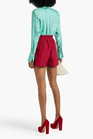 Red Valentino Ruffled Taffeta Shorts