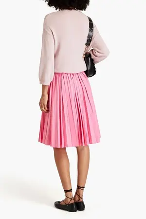 Red Valentino Pleated Cotton-blend Skirt