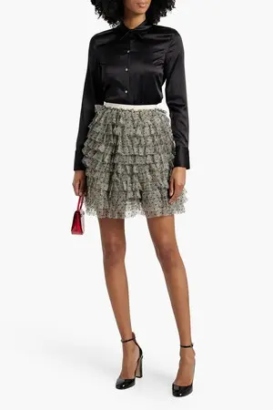 Red Valentino Point D'esprit Mini Skirt - Black