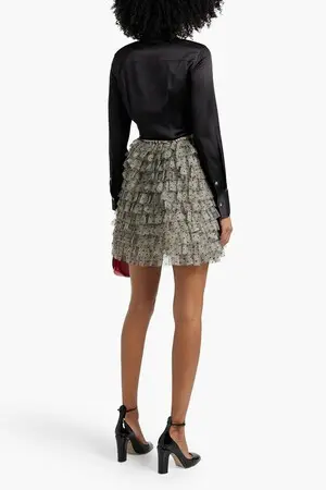 Red Valentino Point D'esprit Mini Skirt - Black