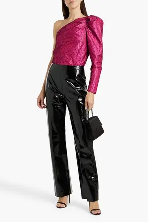 Red Valentino One-sleeve Point D'esprit Bodysuit