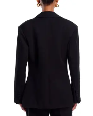 Aqua Cinch Waist Two-button Blazer - Black