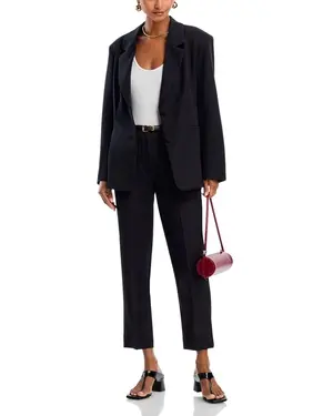 Aqua Cinch Waist Two-button Blazer - Black
