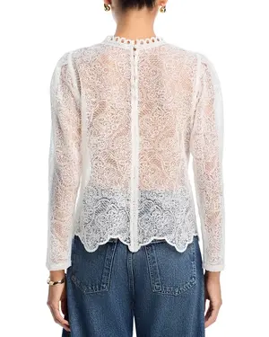 Aqua Lace Long Sleeve Top