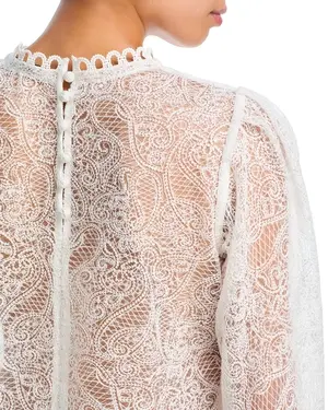 Aqua Lace Long Sleeve Top