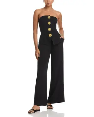 Aqua Strapless Jumpsuit - Black