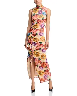 Aqua Mesh Floral Maxi Dress Exclusive