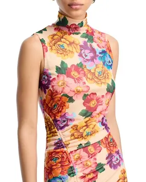 Aqua Mesh Floral Maxi Dress Exclusive