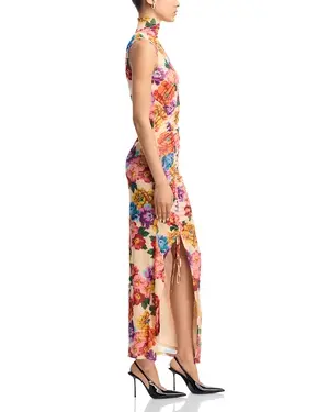 Aqua Mesh Floral Maxi Dress Exclusive