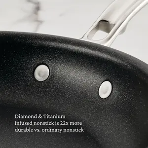 HESTAN Probond Luxe 11 Professional Clad Stainless Steel Skillet With Titum Nonstick - Silver