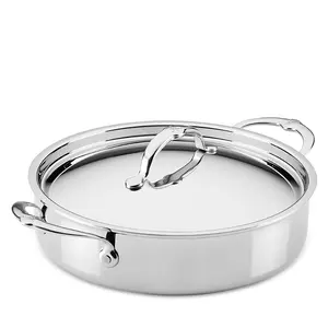 HESTAN Probond Luxe 3.5 Quart Professional Clad Stainless Steel Sauteuse Braiser With Lid - Silver