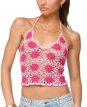 Women's Crochet Floral Tops