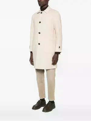 Eleventy Single-breasted Wool Coat - Neutrals