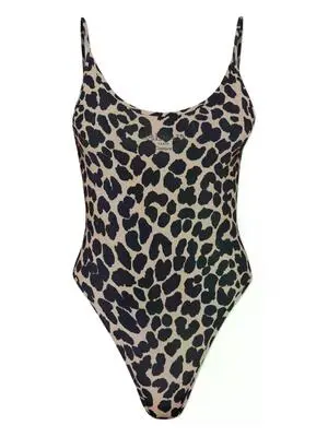 Balmain Leopard-print One-piece Swimsuit - Black