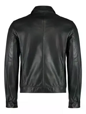 MOORER Zipped-pockets Leather Jacket