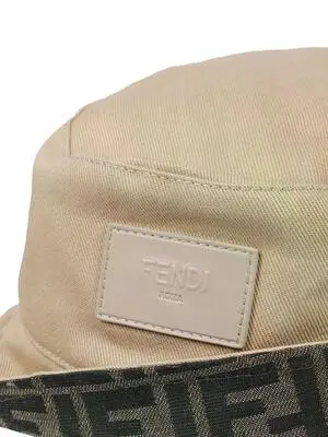Fendi Reversible Bucket Hat With Ff Pattern - Brown
