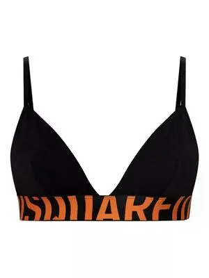 Dsquared2 Logo-band Triangle Bra - Black