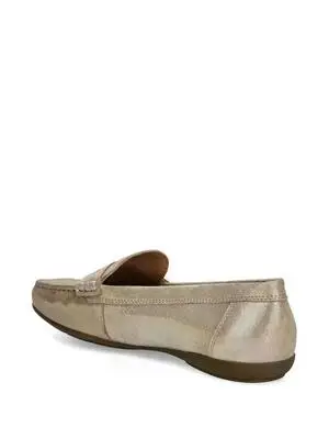 Geox Metallic-effect Penny-strap Loafers