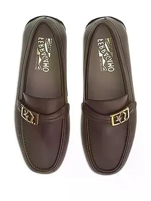 FERRAGAMO Gancini-buckle Leather Loafers