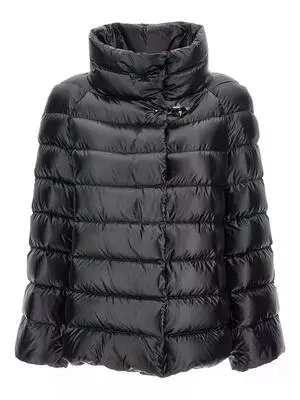 FAY Quilted High-collar Coat - Black