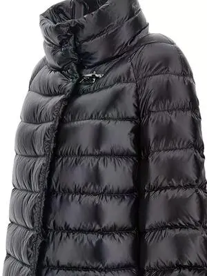 FAY Quilted High-collar Coat - Black